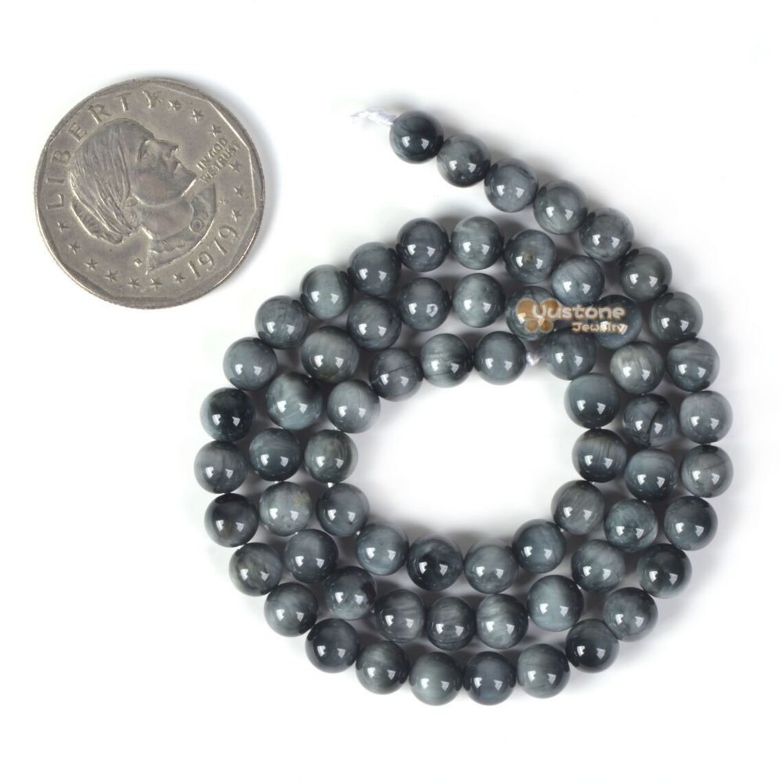 Hawk's Eye Quartz Round Ball Loose Beads DIY Jewelry Making Beads ...