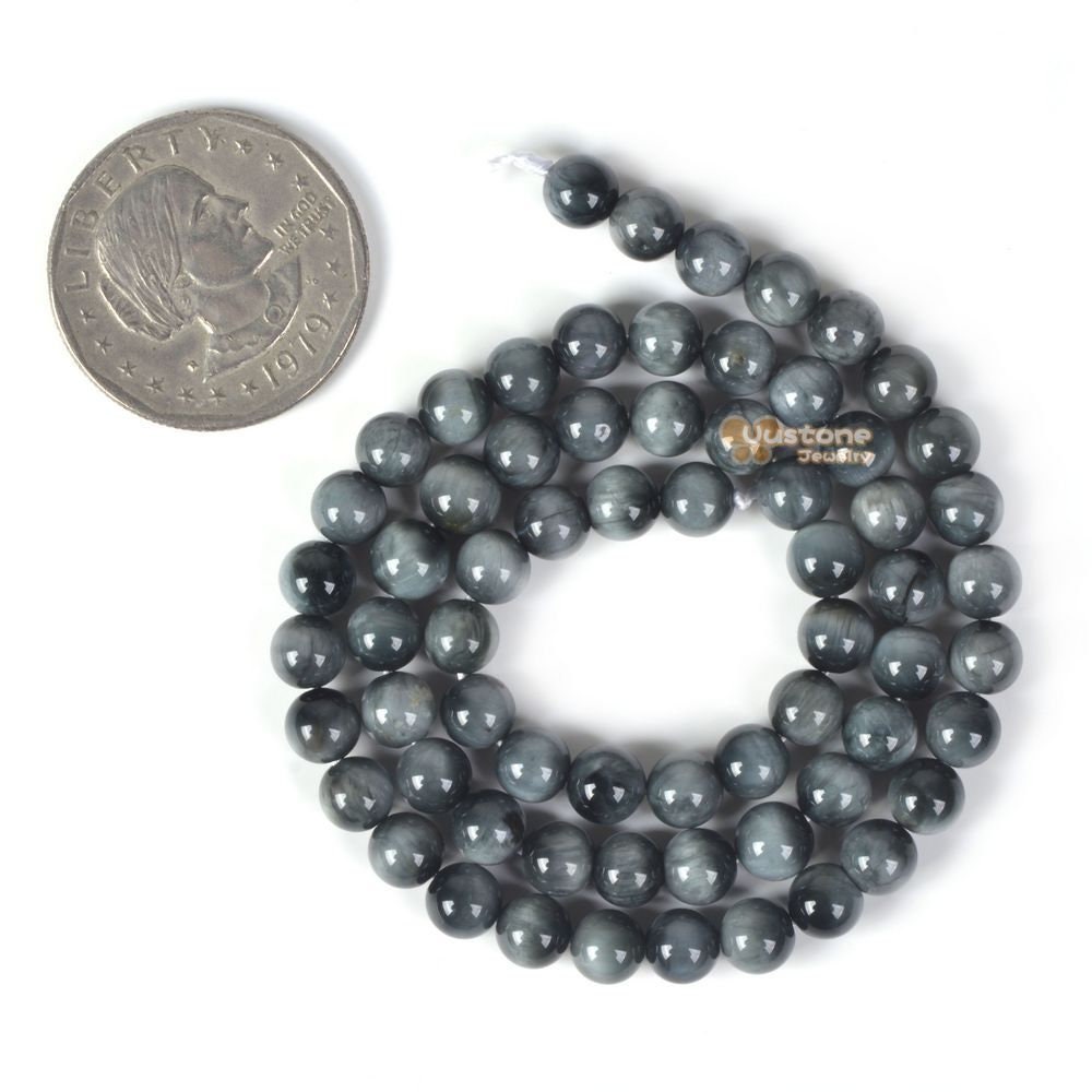 Hawk's Eye Quartz Round Ball Loose Beads DIY Jewelry Making Beads ...