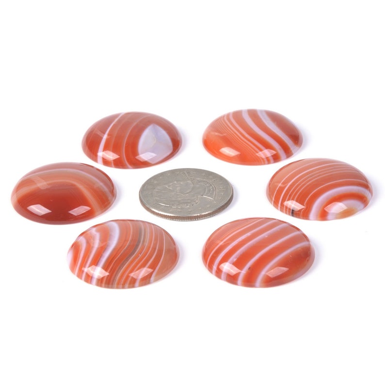 30mm red banded sardonyx agate round flatback cab cabochon | Etsy