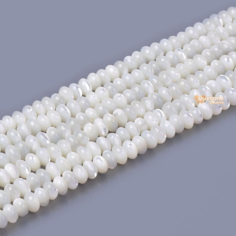 0400 4mm Mother of Pearl Mop Shell Rondelle Loose Beads - Etsy