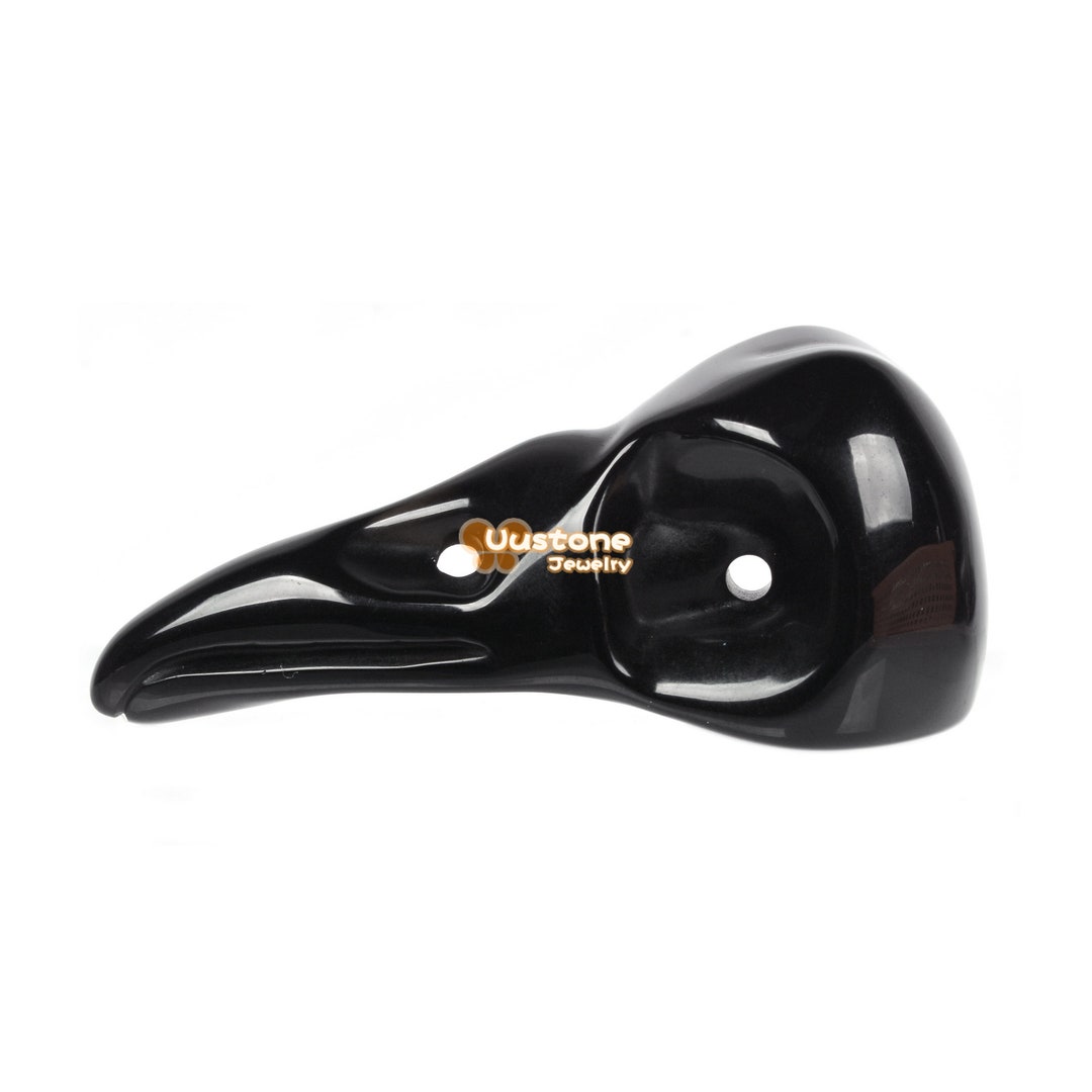 Black Obsidian Raven Skull 47mm Bird Crow Head DIY Jewelry Making ...