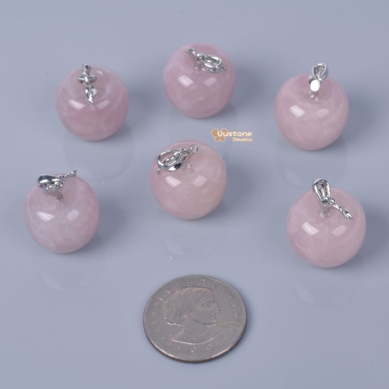 Carved Natural Rose Quartz Gemstone Cute Exquisite Apple | Etsy