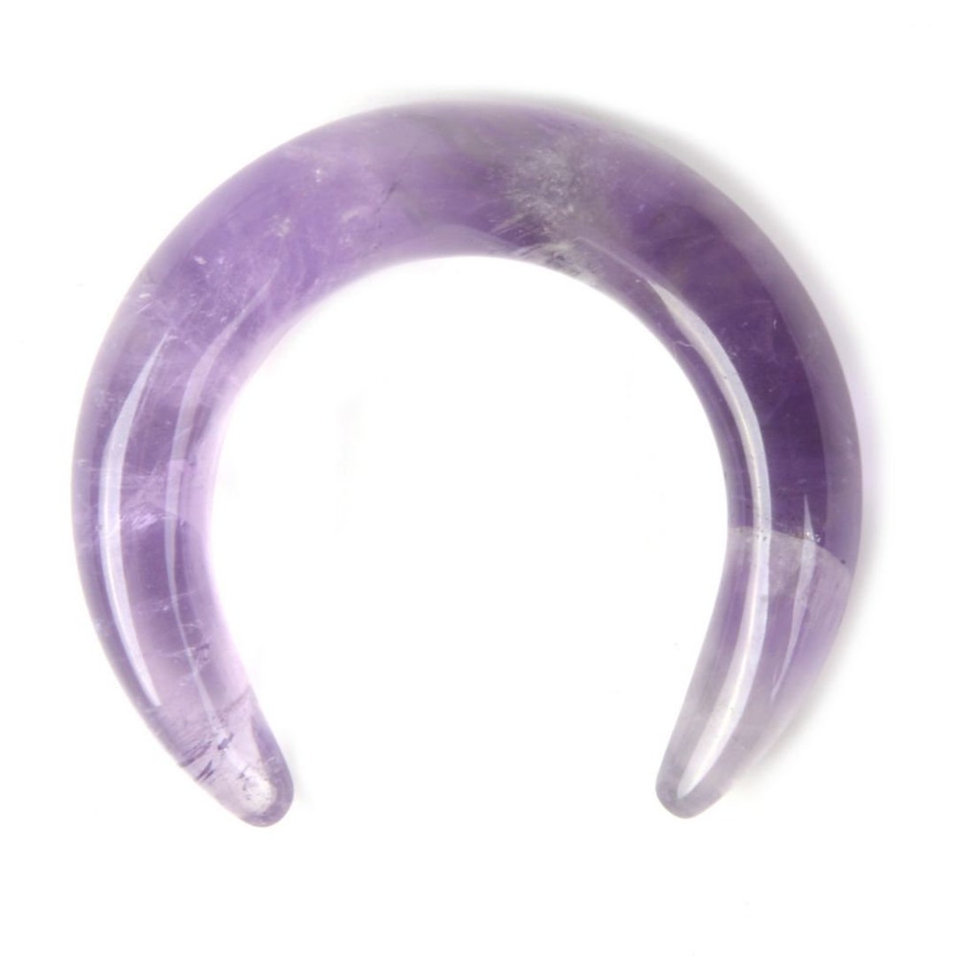 Amethyst Crescent Moon Shape Double Horn NOT Drilled DIY Jewelry Making ...