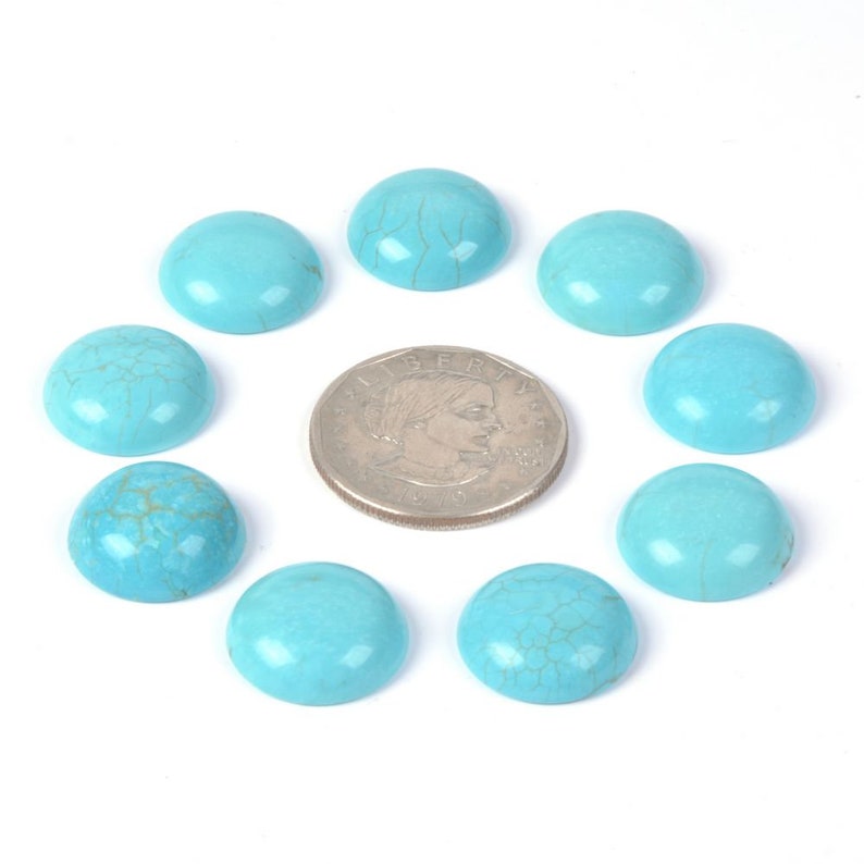 18mm Blue Howlite Turquoise Gemstone Round Cab Cabochon - Etsy