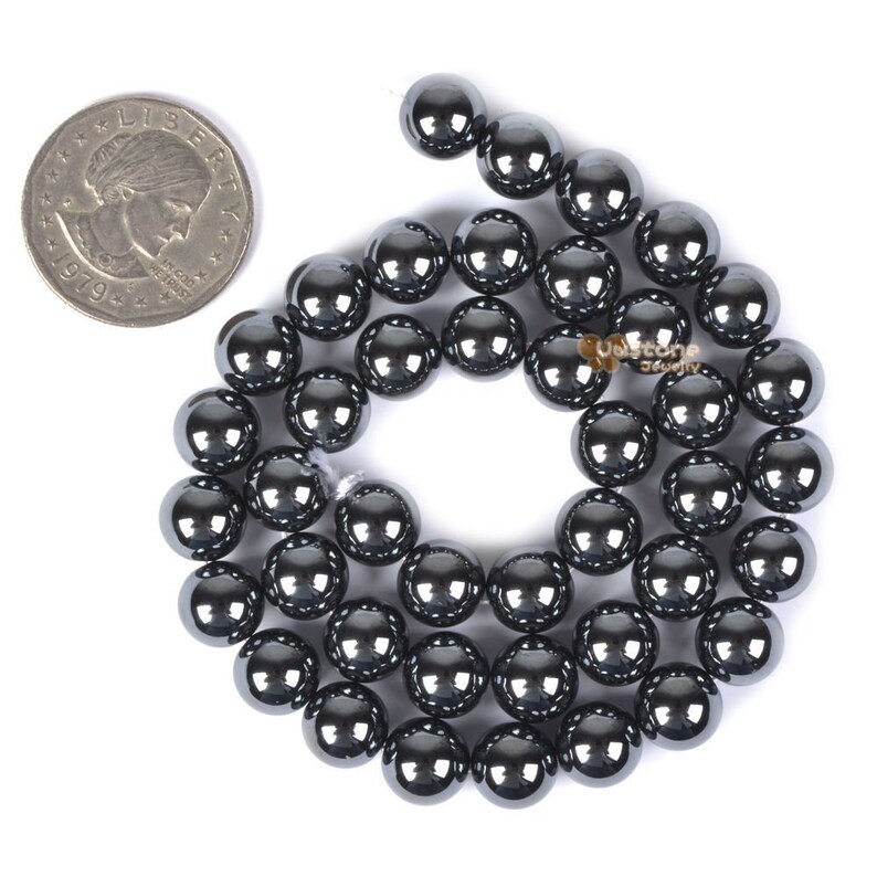 Hematite Round Ball Loose Gemstone Beads 6mm 8mm 10mm - Etsy
