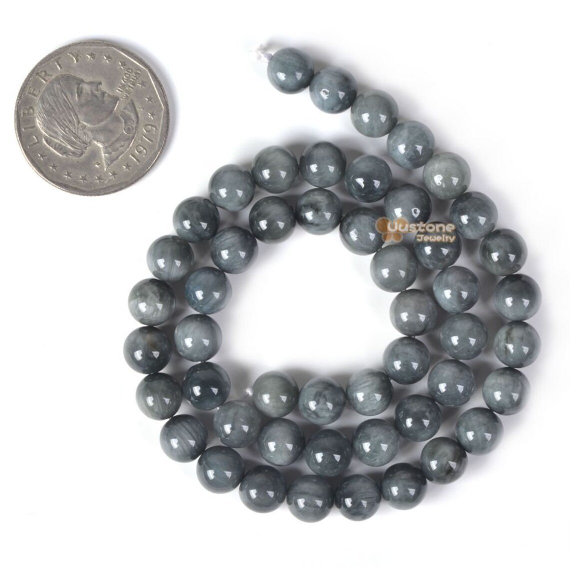 Hawk's Eye Quartz Round Ball Loose Beads DIY Jewelry Making Beads ...