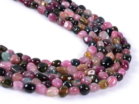 0066 5mm Natural multi-color tourmaline Pebble Chips loose | Etsy