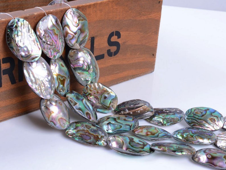 0202 25mm to 30mm 2 sides Abalone shell puff drop pear oval | Etsy