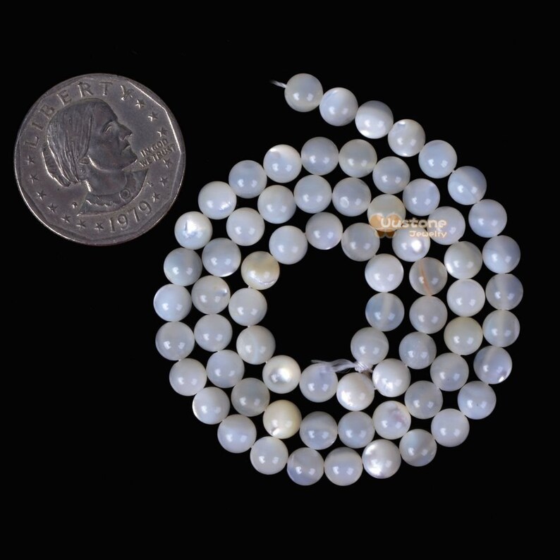 Mother of Pearl MOP Shell Round Ball Loose Beads DIY Jewelry Making ...