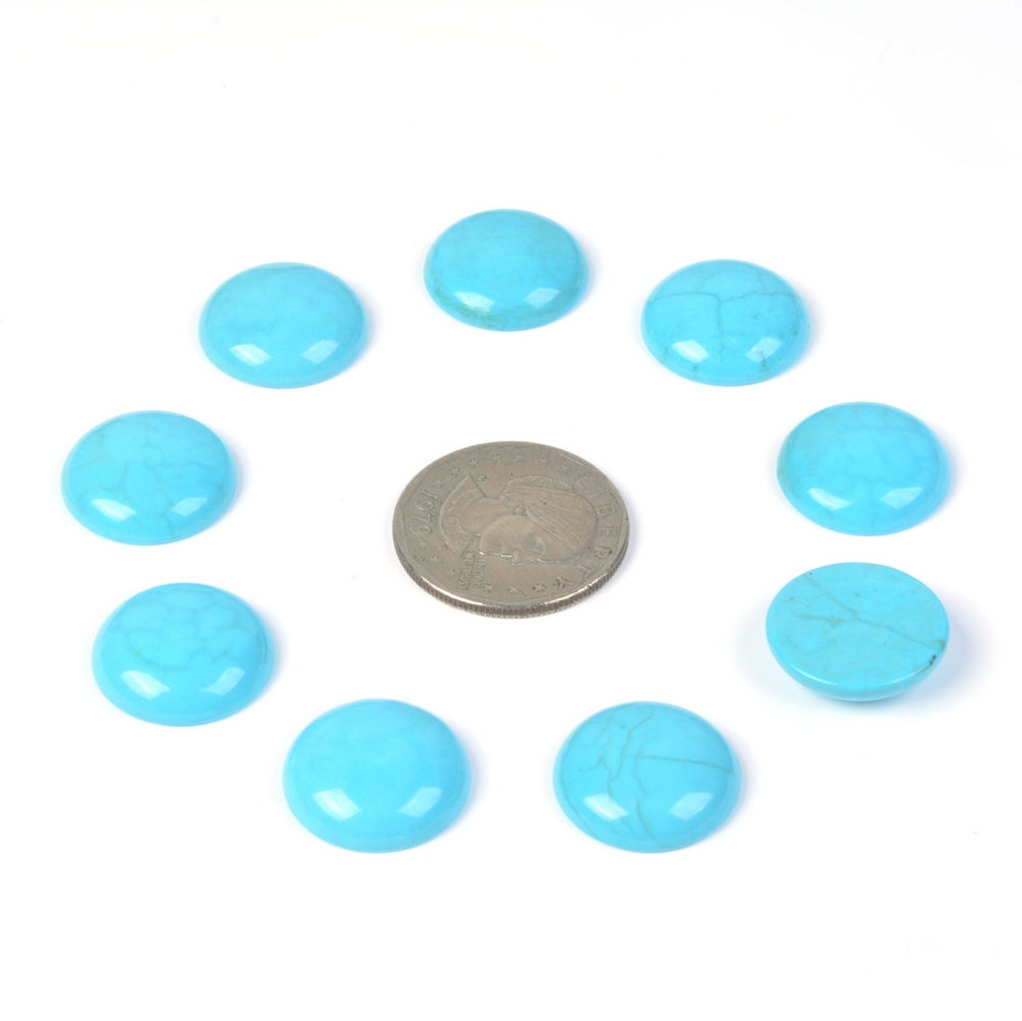 20mm Blue Howlite Turquosie Gemstone Round Cab Cabochon | Etsy