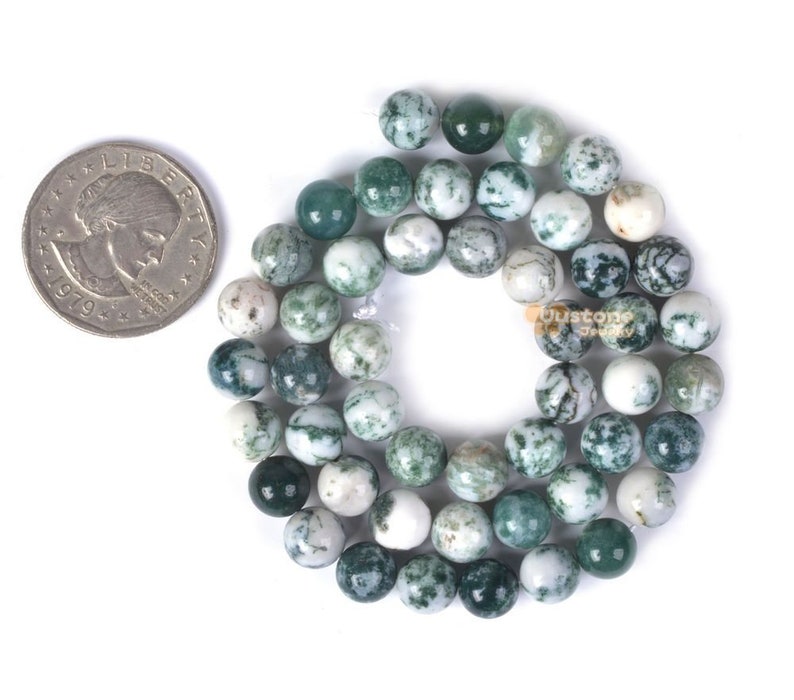 Tree Agate Round Ball Loose Gemstone Beads 6mm 8mm 10mm - Etsy