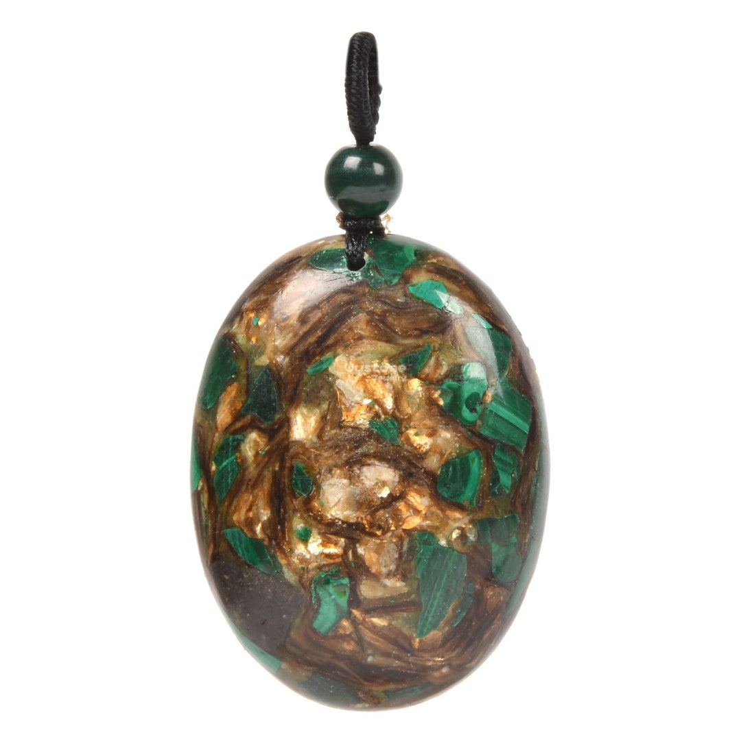 Copper Malachite Crystal Gemstone Healing Quartz 40mm Flatback Oval ...