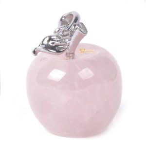 Carved Natural Rose Quartz Gemstone Cute Exquisite Apple Pendant ...
