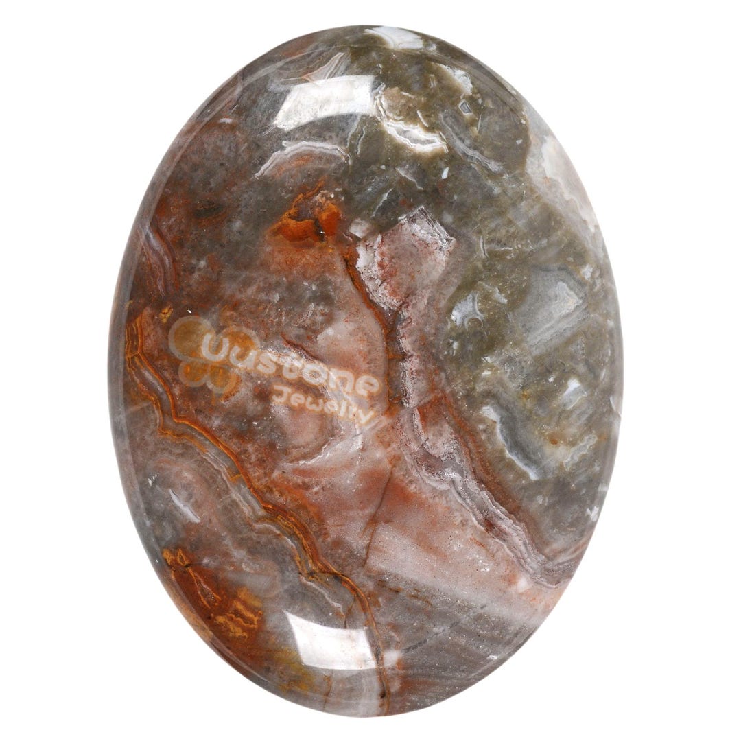 40mm Mexican Crazy Lace Agate Oval Flatback Cab Cabochon - Etsy