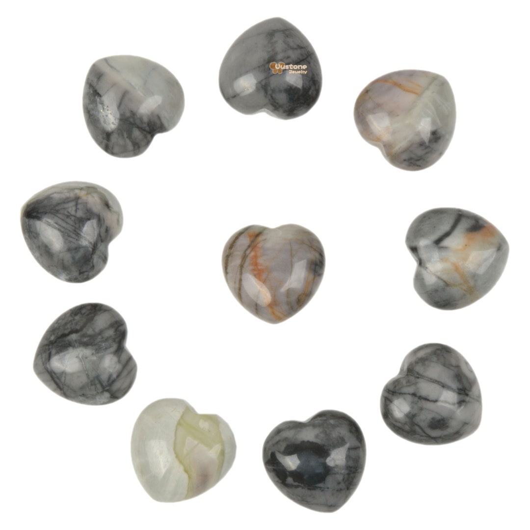 20mm Picasso jaspe roca cristal puff AMOR corazones Cristal curativo ...