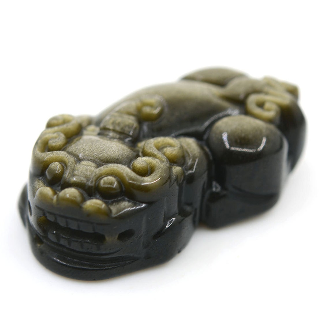 G0550 Natural Golden Obsidian Pixiu Pendant Bracelet Bead 40mm | Etsy