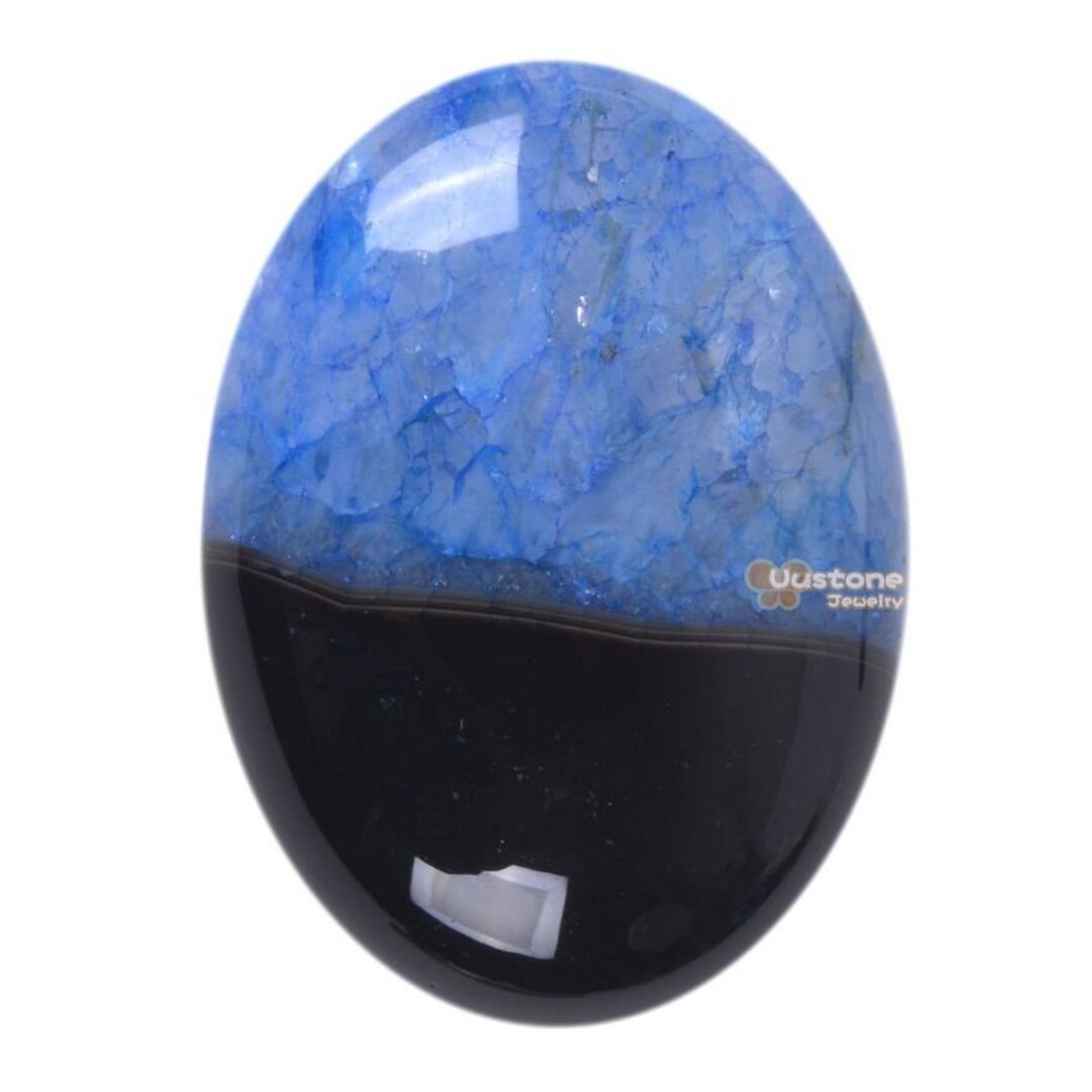 30mm Dyed Royal Blue Drusy Druzy Crystal Agate Oval Flatback Cab ...