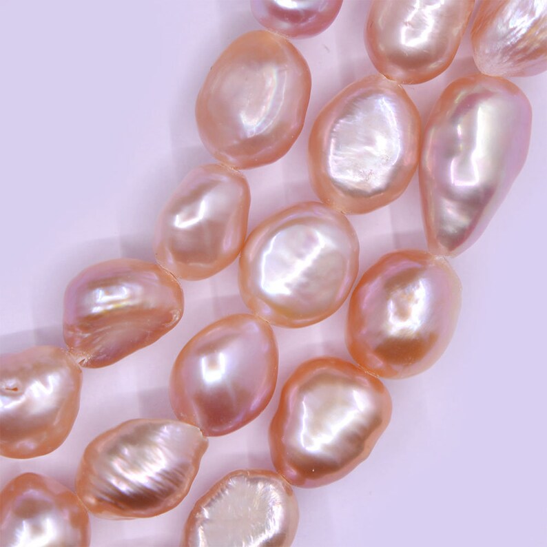 0015 Natural pink freshwater pearl Baroque nugget rice beads | Etsy