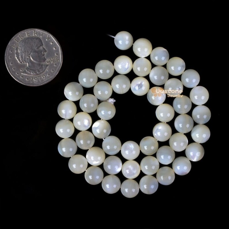 Mother of Pearl MOP Shell Round Ball Loose Beads DIY Jewelry Making ...