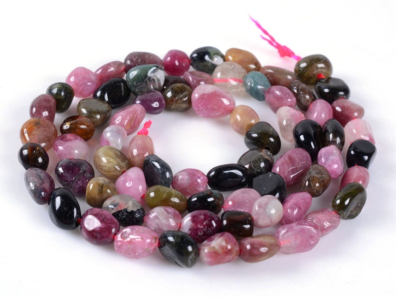 0066 5mm Natural multi-color tourmaline Pebble Chips loose | Etsy