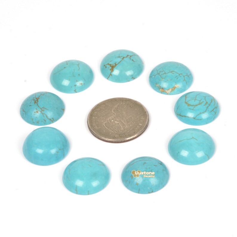 20mm Blue Howlite Turquosie Gemstone Round Cab Cabochon - Etsy