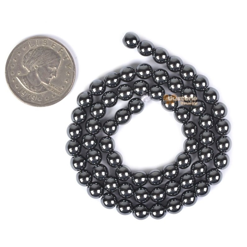 Hematite Round Ball Loose Gemstone Beads 6mm 8mm 10mm - Etsy