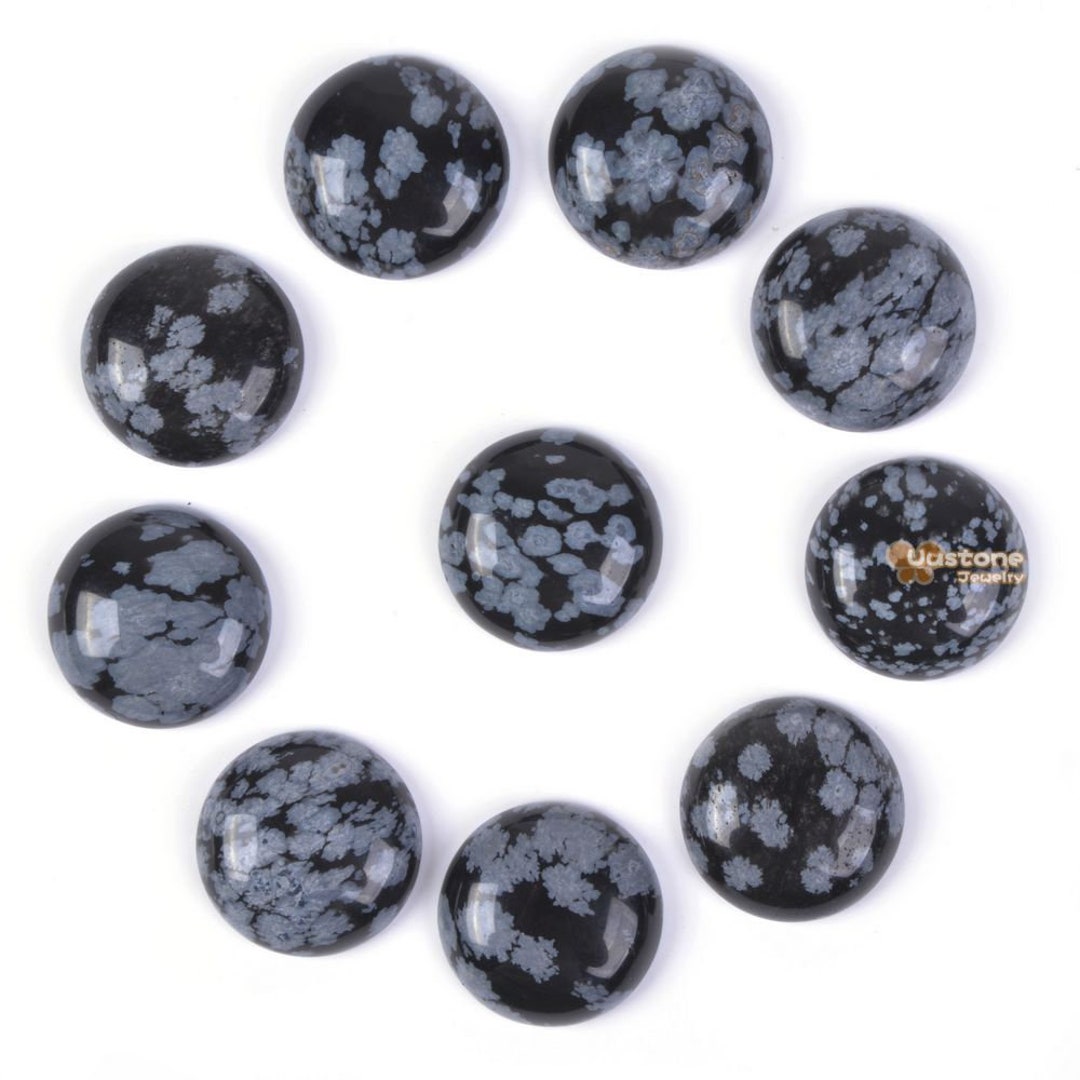 18mm Snowflake Obsidian Jasper Gemstone Round Cab Cabochon - Etsy