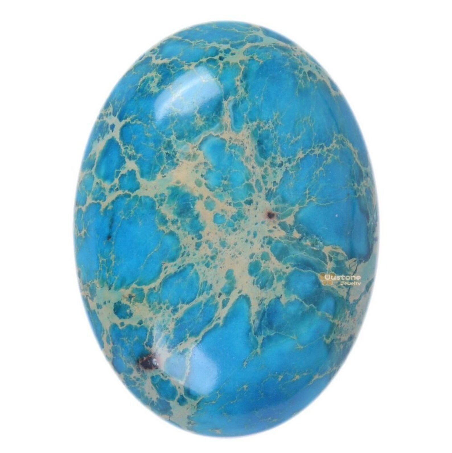 30mm Light Blue Sea Sediment Jasper Oval Flatback Cab Cabochon G2869.5 ...