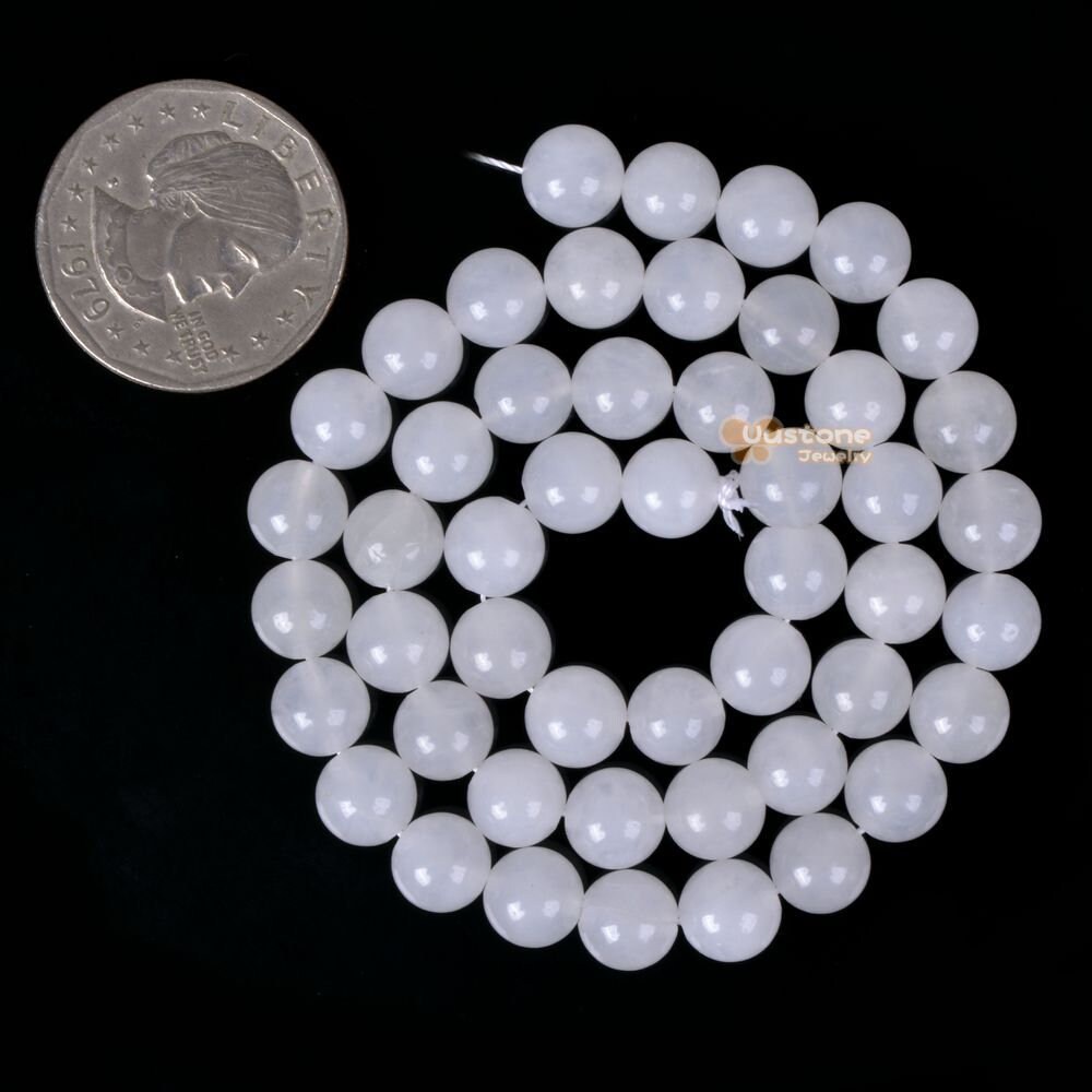 White Jade Round Ball Loose Gemstone Beads 6mm 8mm 10mm - Etsy