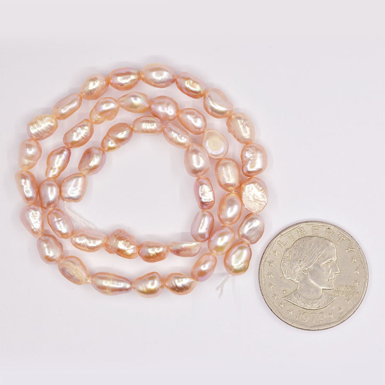 0015 Natural pink freshwater pearl Baroque nugget rice beads | Etsy