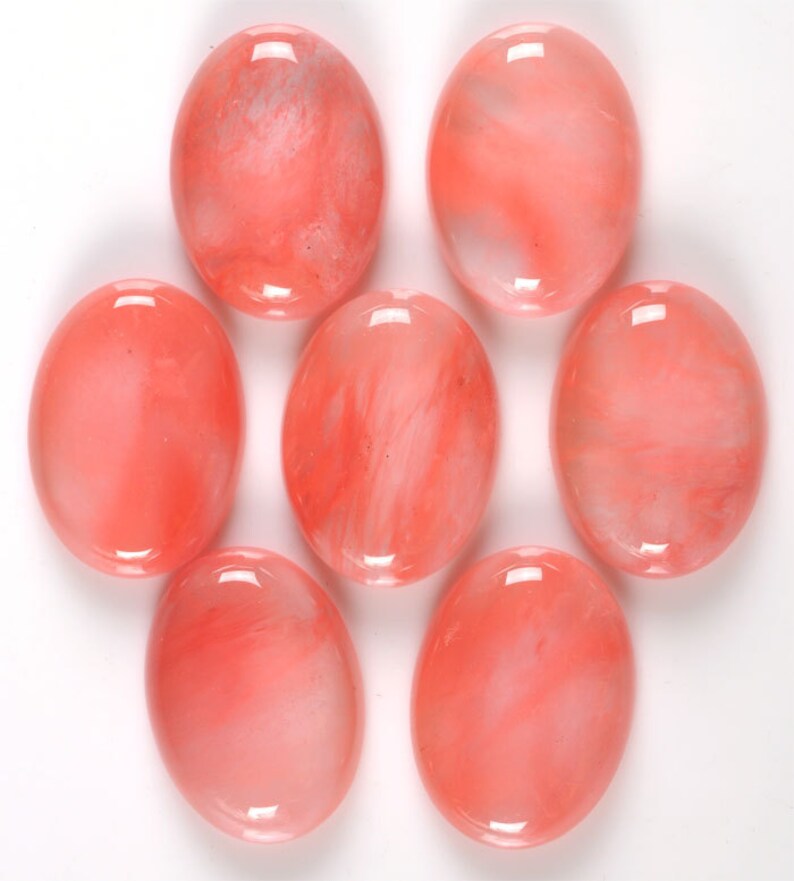 30mm Synthetic Volcano Cherry Quartz Oval Flatback Cab - Etsy UK