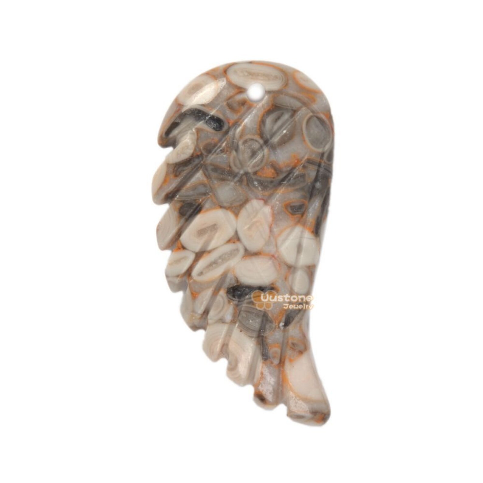 30mm Carved Cowry Fossil Gemstone Angel Wing Earrings Bead - Etsy