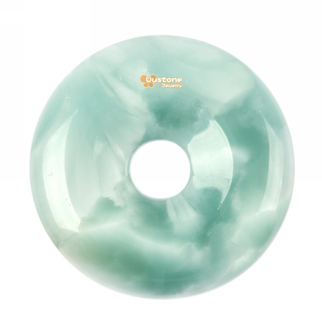 40mm Green Angelite Donut Gemstone Pendant Focal Bead - Etsy