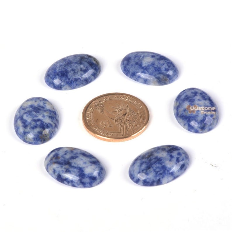25mm Blue Spot Jasper Gemstone Oval Flatback Cab Cabochon - Etsy