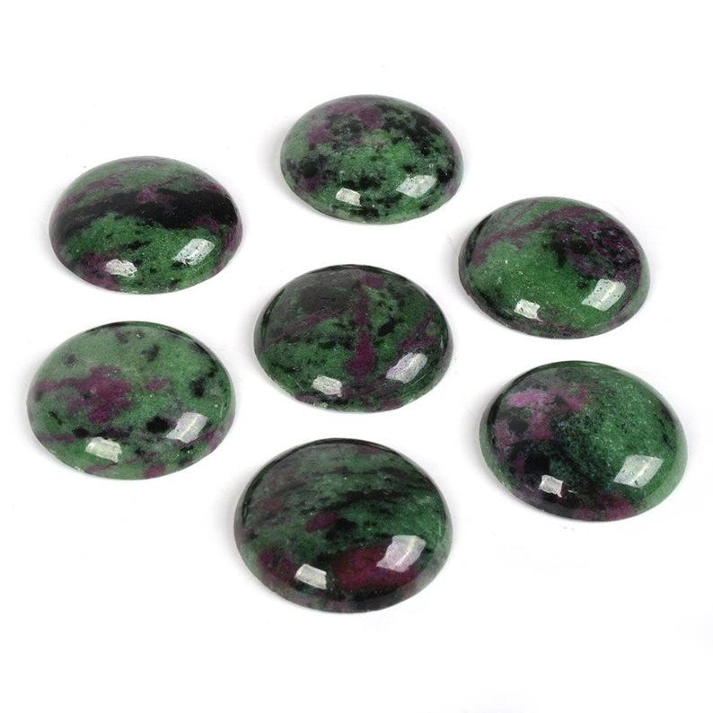 25mm Green Ruby Zoisite Round Flatback Cab Cabochon - Etsy