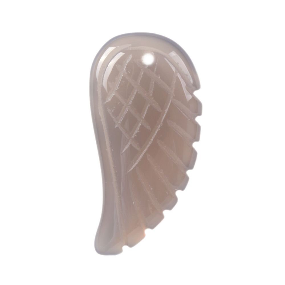 30mm Carved Natural Grey Agate Angel Wing Earrings Bead both - Etsy