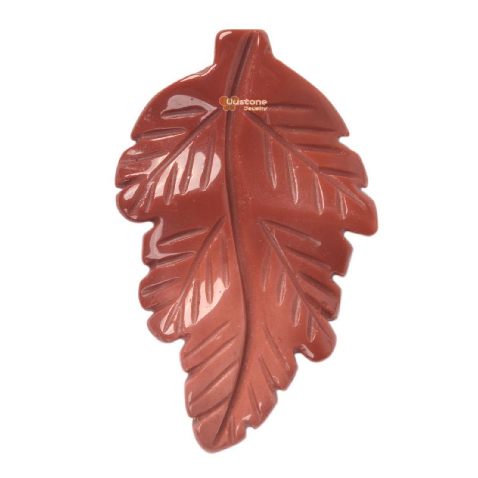 G2568.5 40mm Natural Red Mookaite Jasper Carved Leaf Retro - Etsy