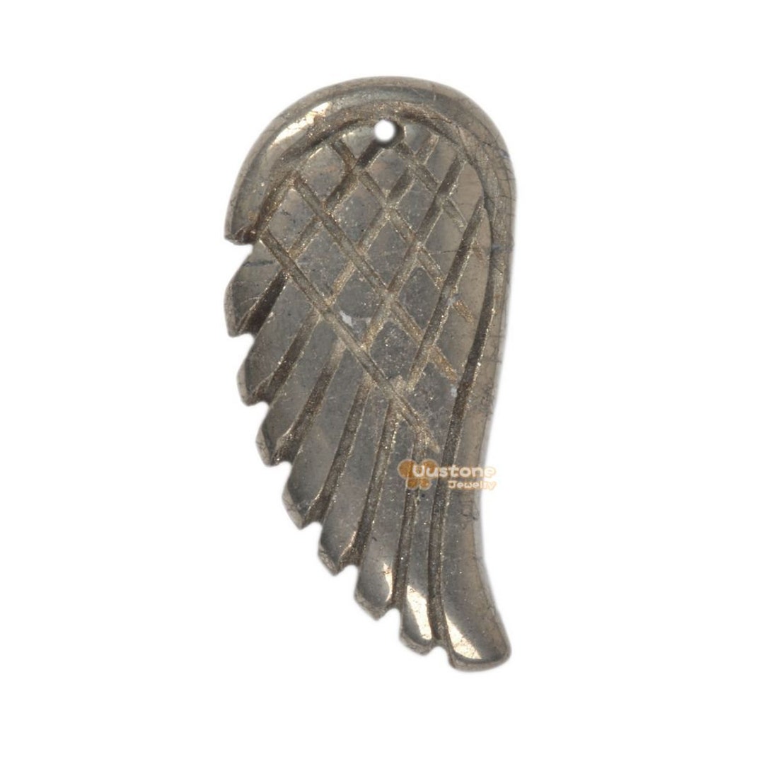 30mm Carved Pyrite Gemstone Angel Wing Pendant Bead - Etsy