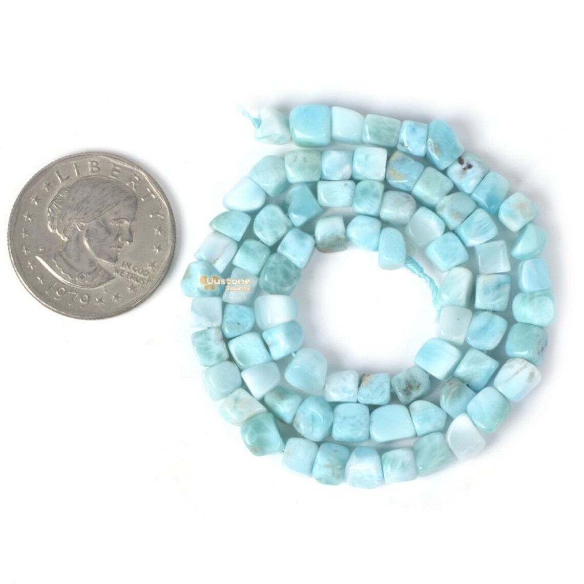 0593 Natural Larimar Pebble Cube Chips Nugget Loose Gemstone | Etsy