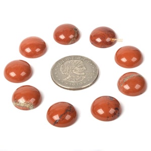 16mm Red Jasper Gemstone Round Flatback Cab Cabochon Stone Loose Stone ...