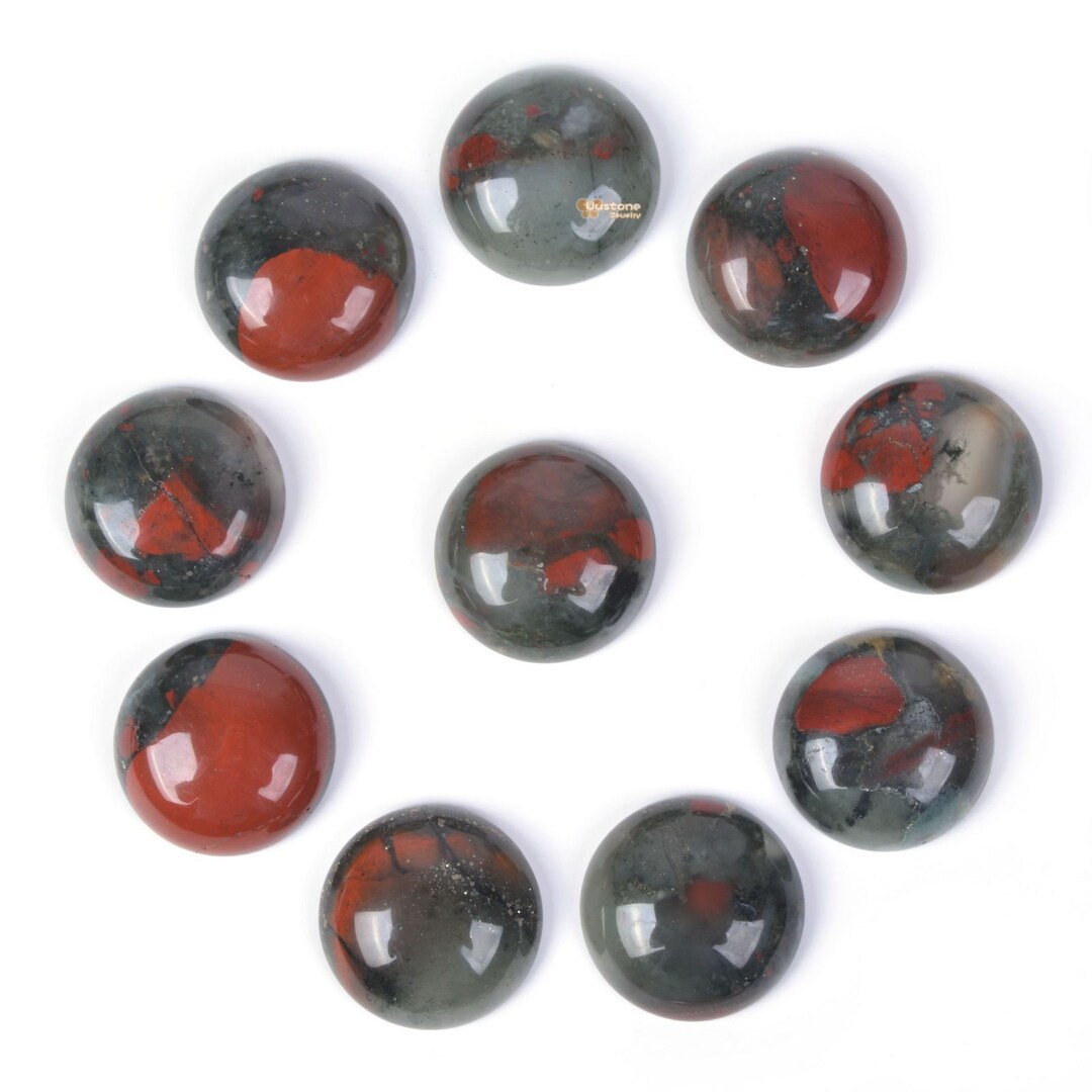 18mm African Bloodstone Gemstone Round Flatback Cab Cabochon - Etsy