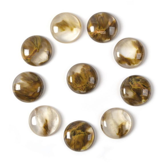 20mm Synthetic Volcano Cherry Quartz Gemstone Round Cab | Etsy