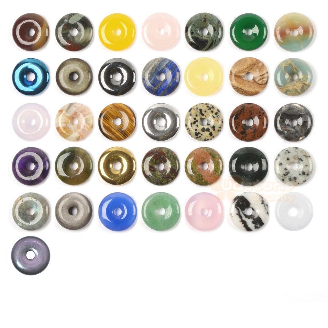 Peace Donut Healing Crystal 25mm Mini Coin Dise Circle Shaped Stone ...