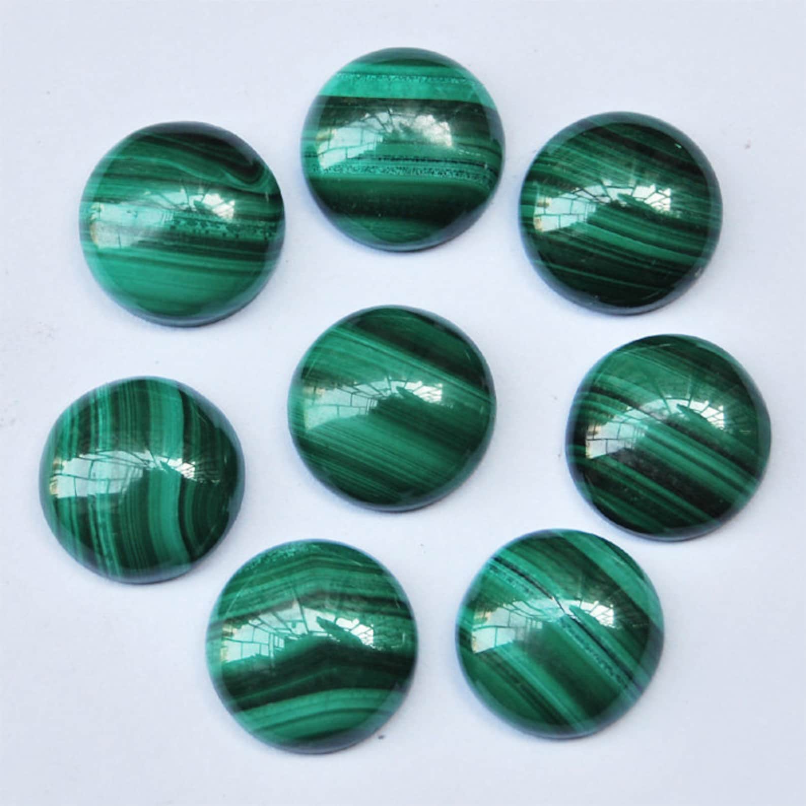 12mm Genuine Malachite Gemstone Round Cab Cabochon G1836 - Etsy