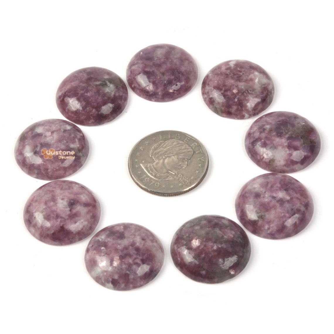 25mm Lepidolite Lithium Mica Round Flatback Cab Cabochon - Etsy