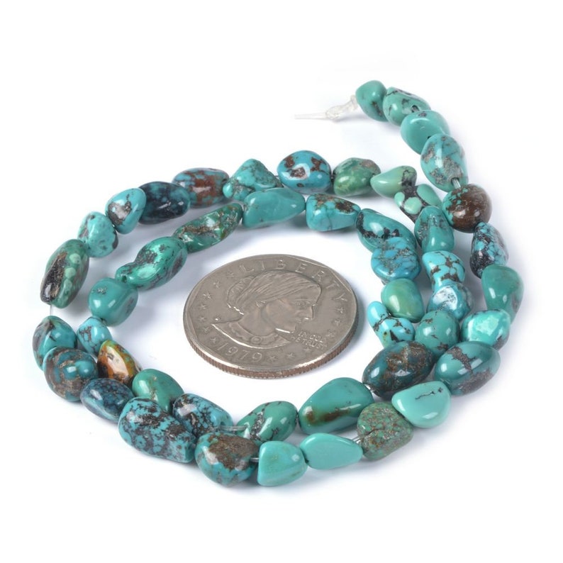 0131 Natural turquoise Pebble Chips loose gemstone beads | Etsy