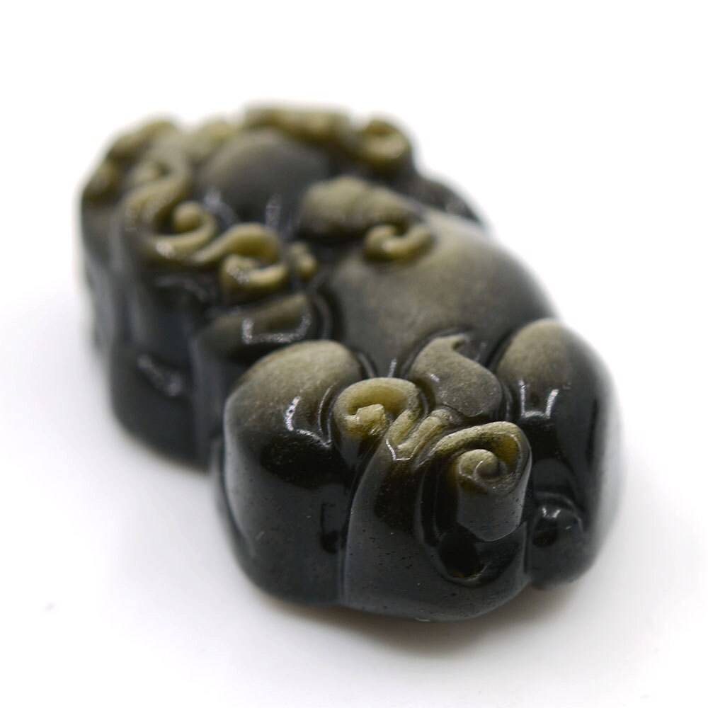 G0550 Natural Golden Obsidian Pixiu Pendant Bracelet Bead 40mm | Etsy