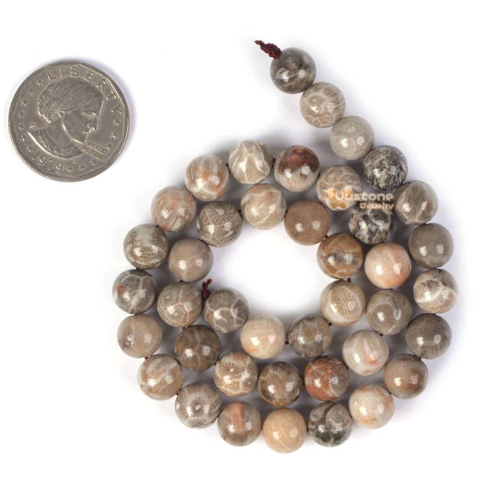Coral Fossil Round Ball Loose Beads DIY Jewelry Making Beads | Etsy