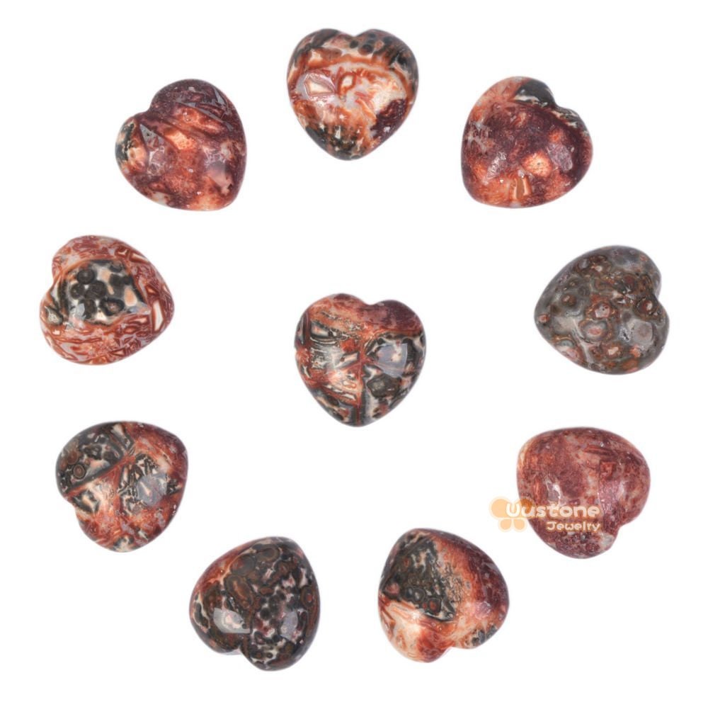 20mm Leopard Skin Jasper Rock Crystal Puff LOVE Hearts Crystal - Etsy