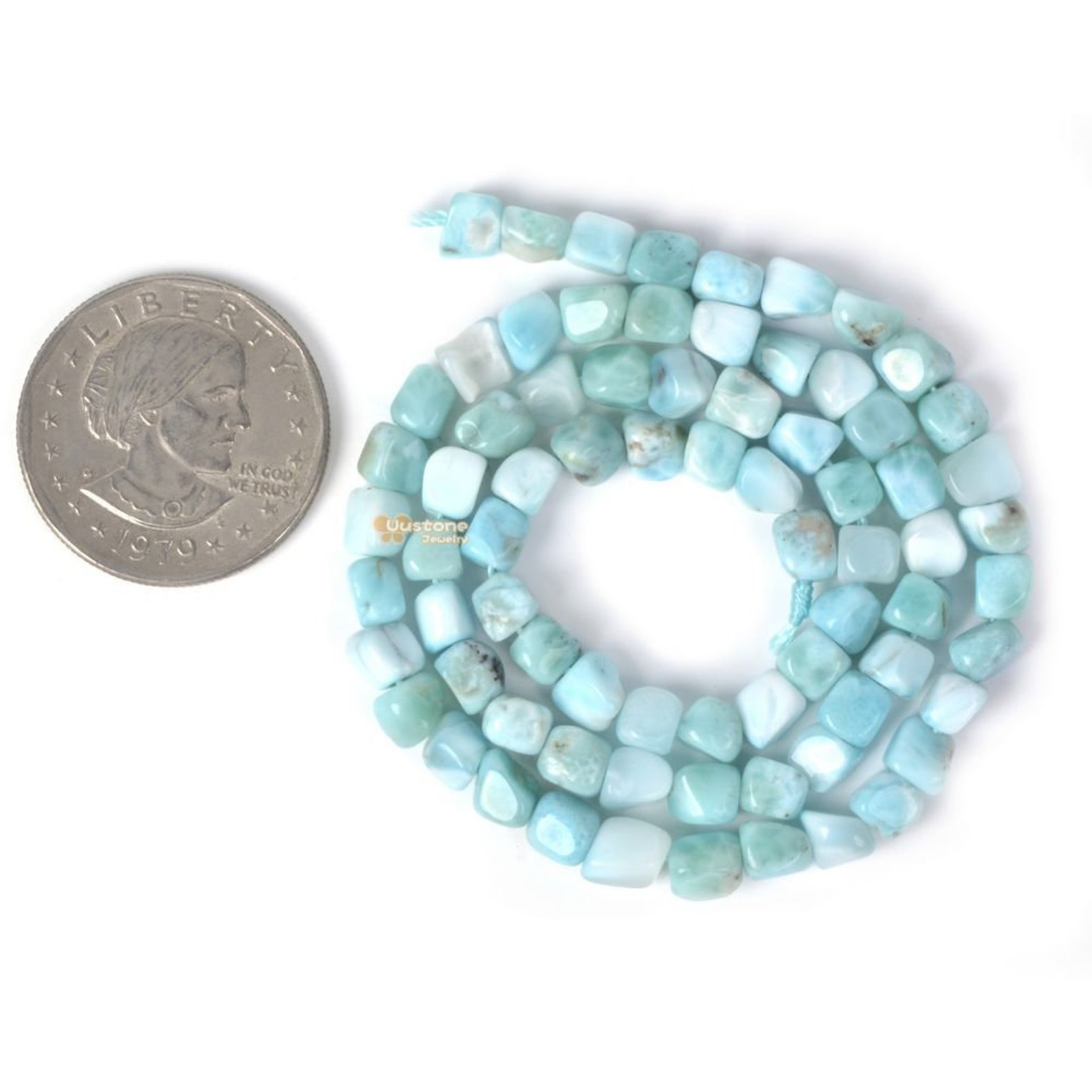 0593 Natural Larimar Pebble Cube Chips Nugget Loose Gemstone | Etsy